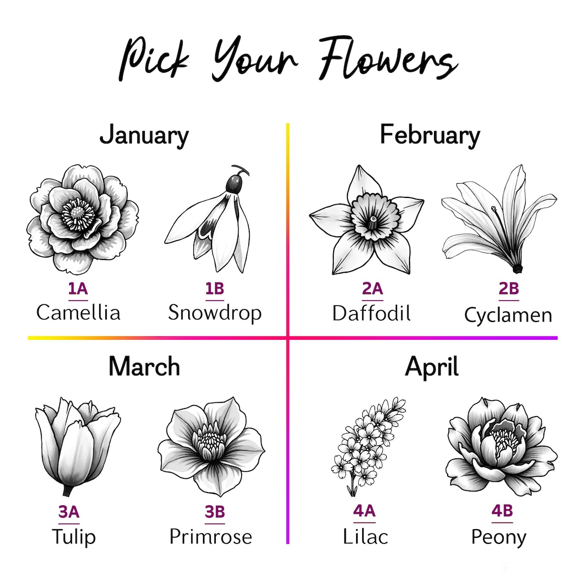 Custom Birth Flower Bouquet Tattoo Design (digital Download) - Etsy