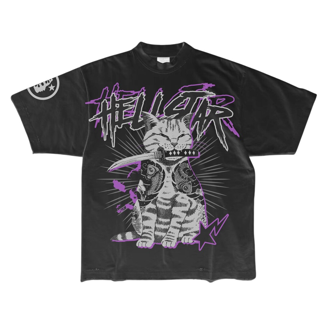 Hellstar Y2K Grunge Streetwear T-shirt Design, Oversized Vintage Tee, 300DPI PNG & PSD Files ...