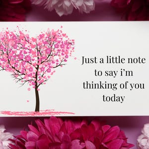 Pink Tree "a Little Note – Just Thinking of You Today" Card – Digital ...