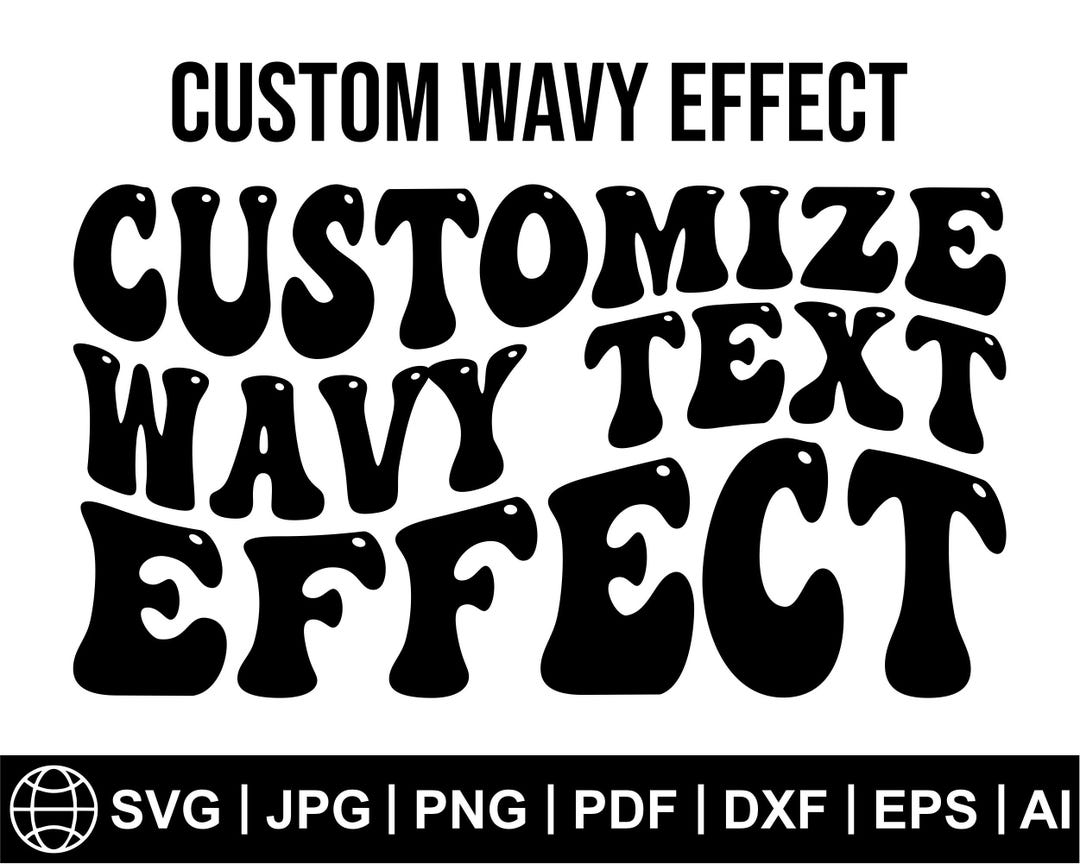 Custom Wavy Text SVG: Retro Font (digital Files) - Etsy