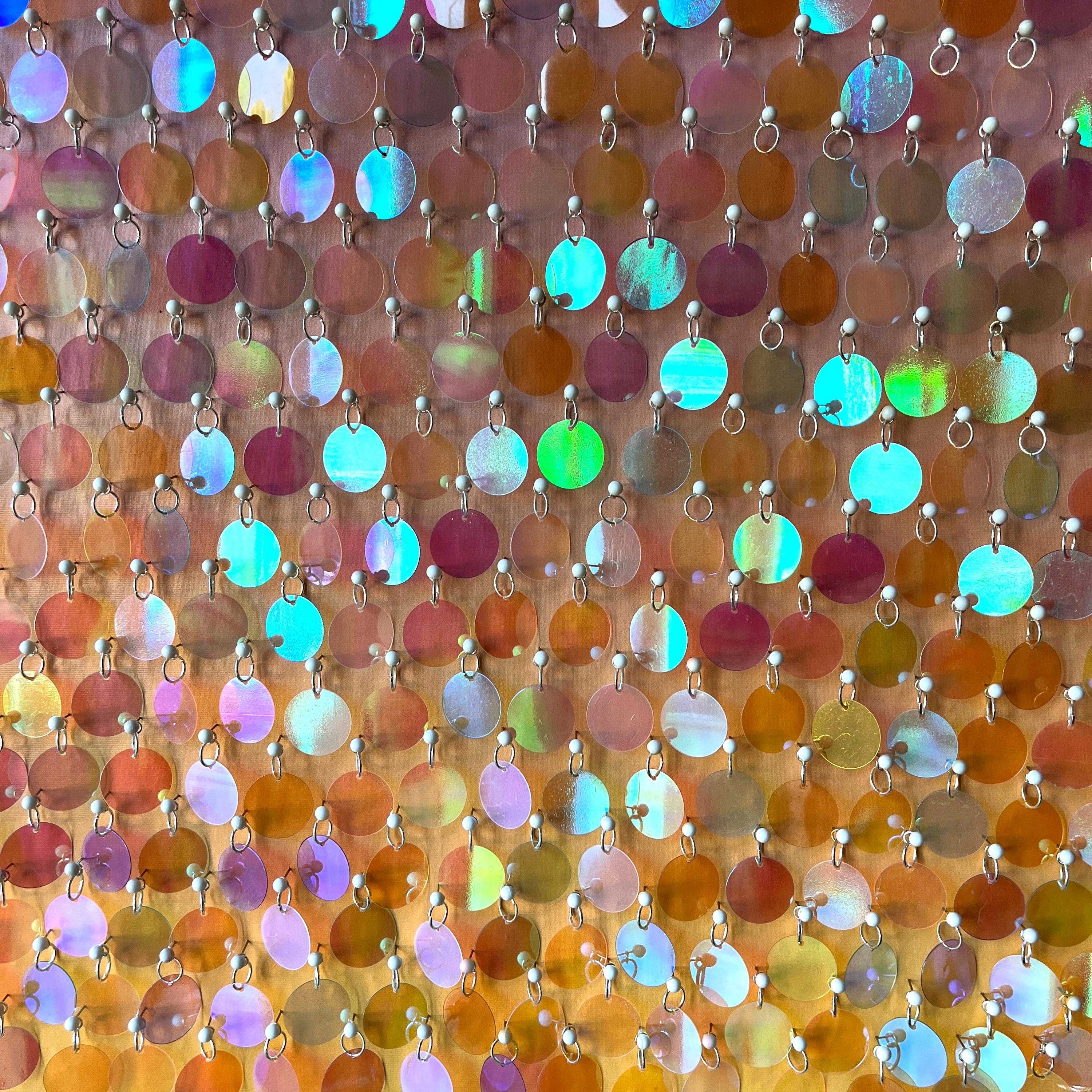 Pinned Wall Installation of Dichroic Transparent Circles on Gradient ...