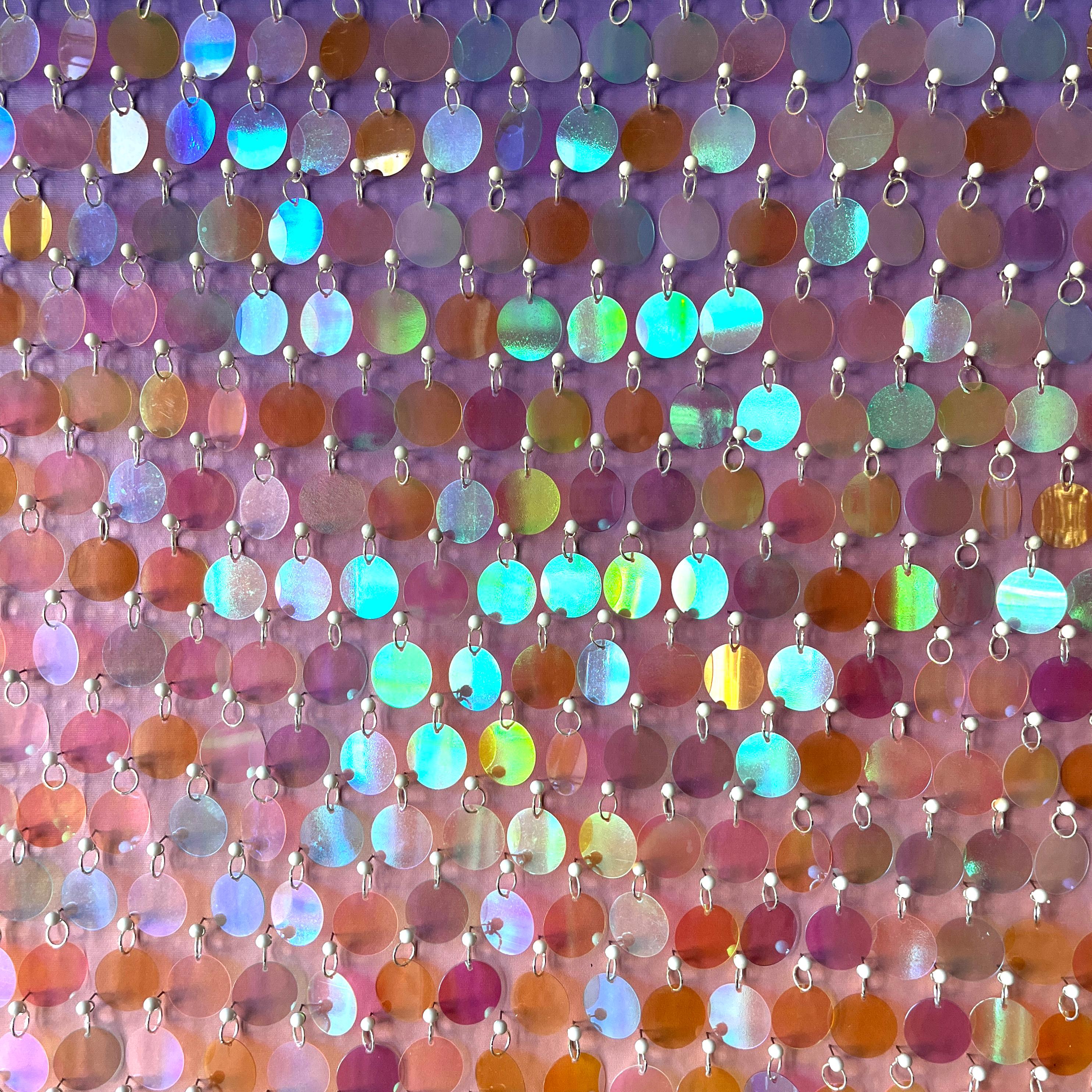 Pinned Wall Installation of Dichroic Transparent Circles on Gradient ...