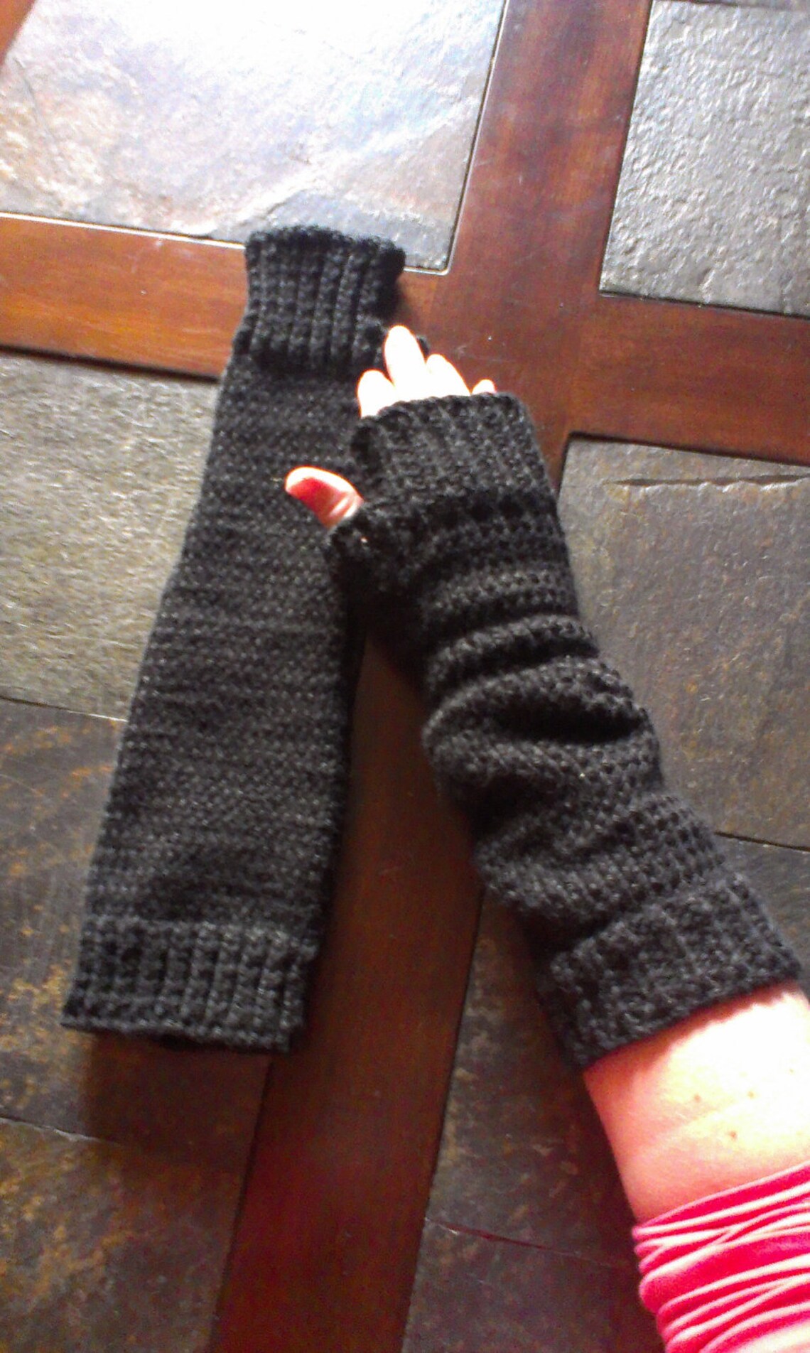 Extra Long Fingerless Gloves Black Fingerless Gloves | Etsy
