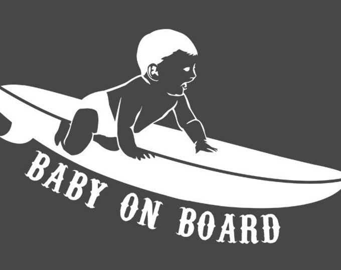Baby on Board Surf Decal - Etsy