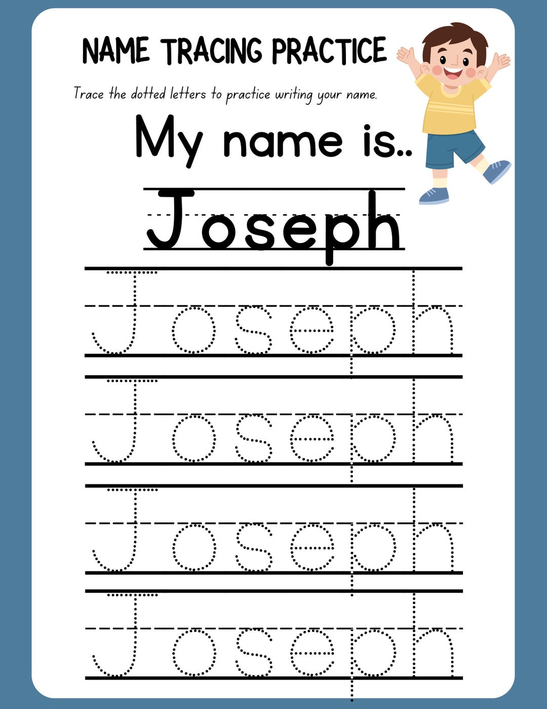 Name Trace Worksheet - Printable for Pre Schoolers\kindergarteners ...