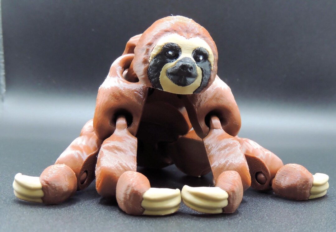 Cute 3D Printed Articulating Sloth | Flexi Animal | Sensory Fidget ...