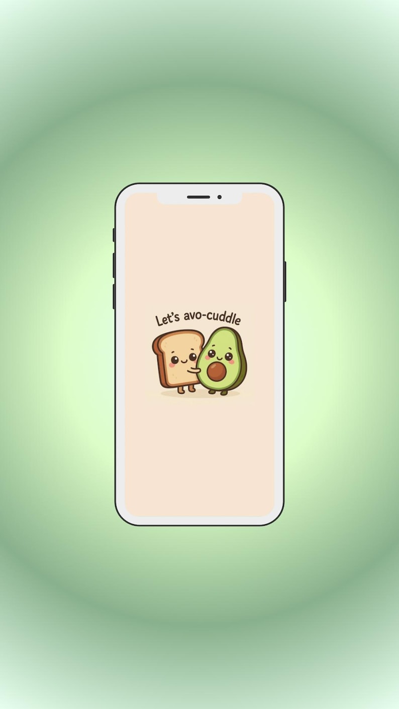 Kawaii Phone Background – Cute Cartoon Wallpaper With Avocado & Toast ...