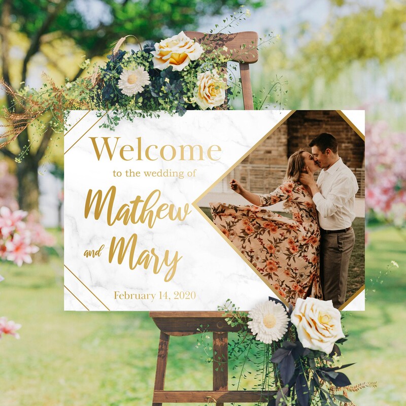 Marble Wedding Sign - Etsy