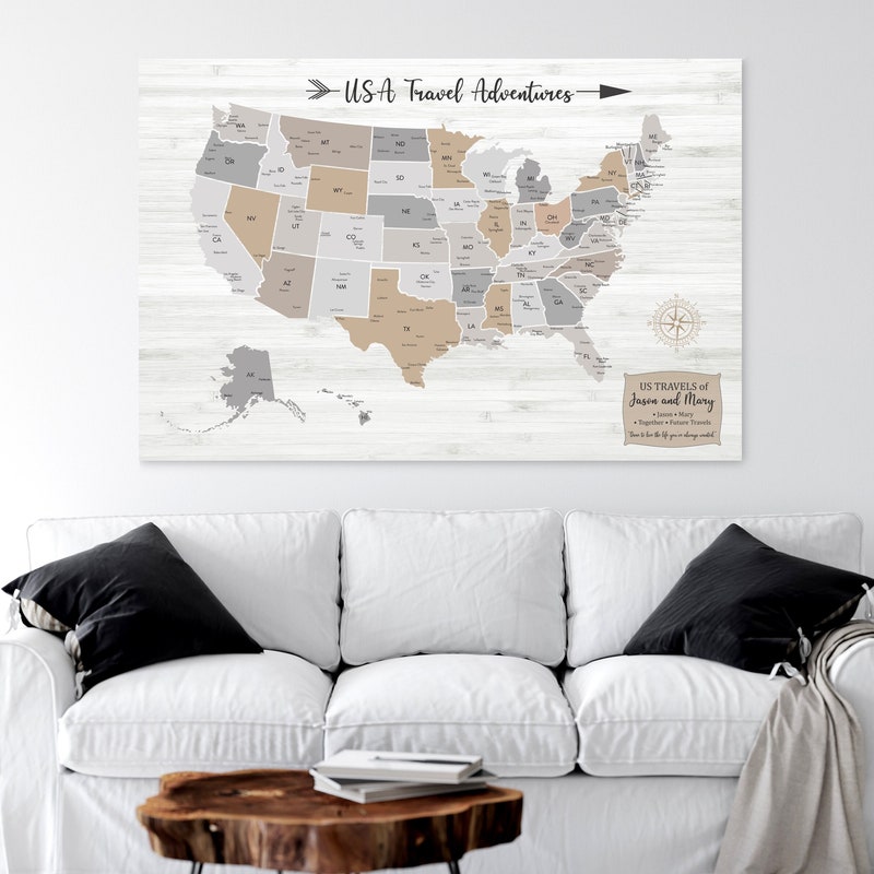 Push Pin Usa Map - Etsy