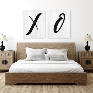 XO Print Set, X and O Wall Art, Set of 2 Canvases, X and O Print, Hugs ...