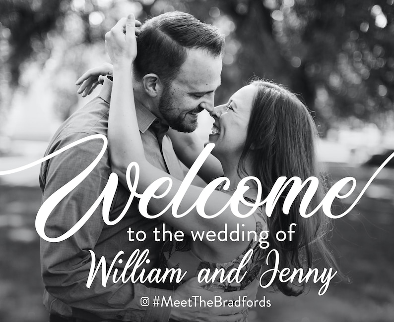 Personalized Wedding Welcome Sign: Custom Hashtag Canvas or Matte Print ...