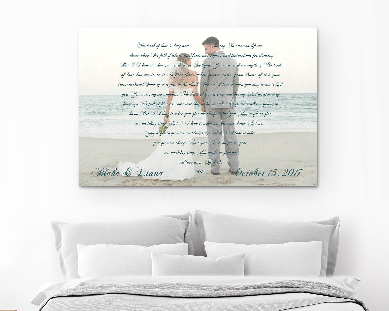 Wedding Vow Keepsake Wedding Vows Framed on Canvas Vows on | Etsy