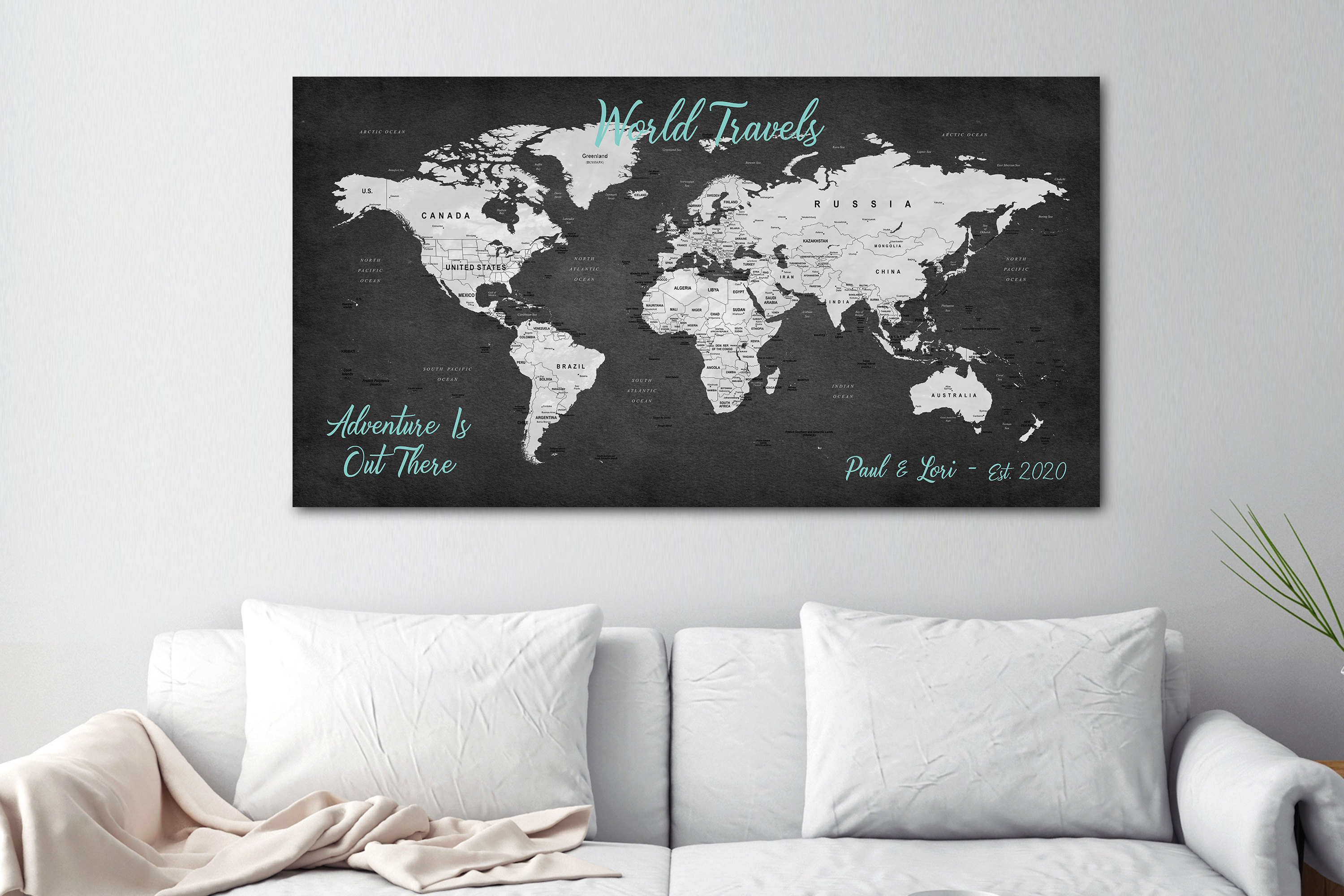 Push Pin World Map Push Pin Travel Map World Map Canvas | Etsy