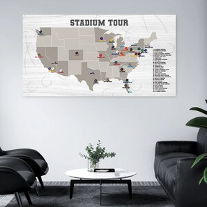 Football Stadium Tour Map: Sports Fan Push Pin Travel Tracker - Etsy