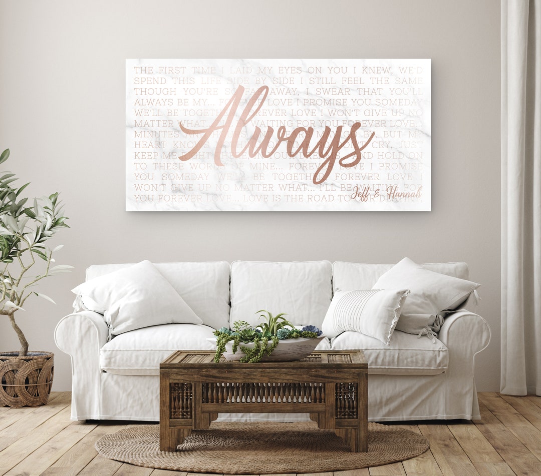 7th Anniversary Copper Canvas Art: First Dance Song Lyrics Gift - Etsy