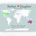 Mom From Daughter, Long Distance Map, Long Distance Love, Gift From ...