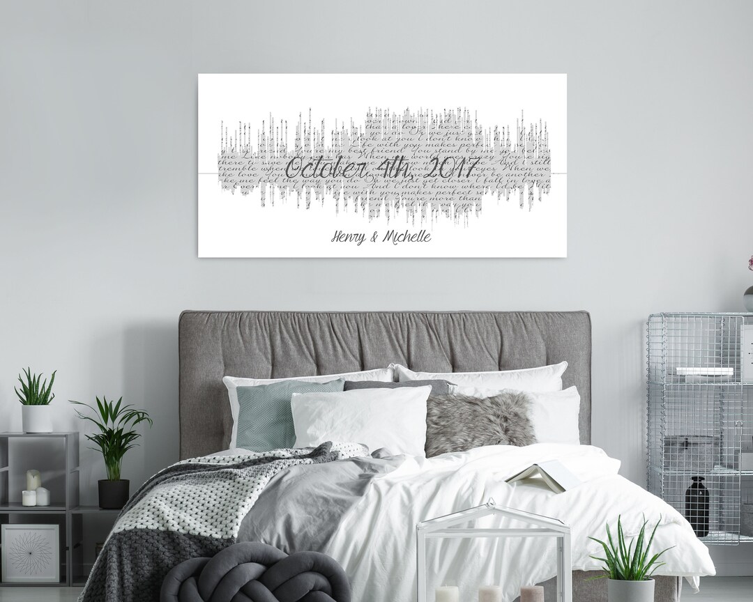Personalized Wedding Vows Sound Wave Art • Song on Canvas - Etsy