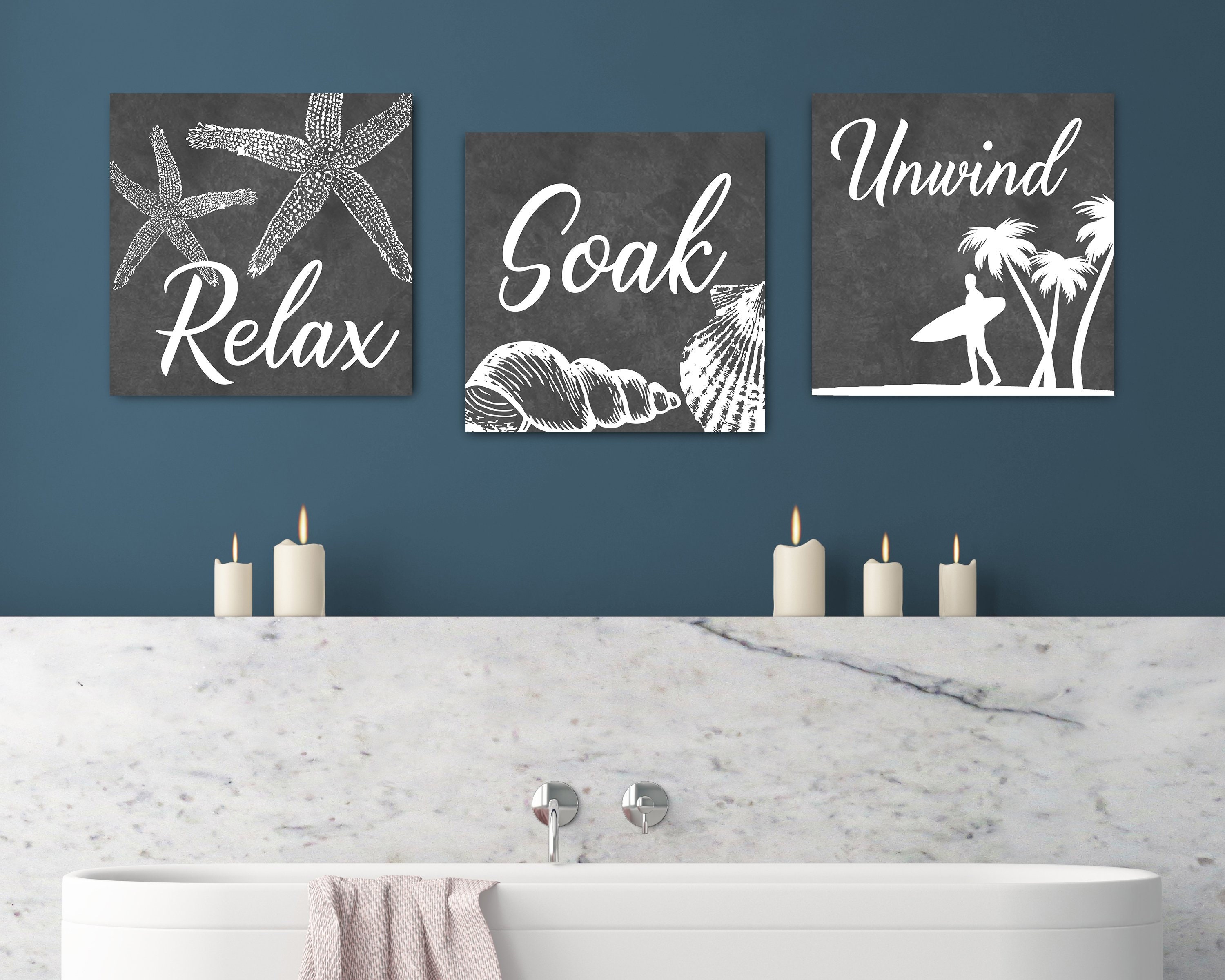 Relax Soak Unwind Relax Print Sign Relaxing Art Relax Wall | Etsy