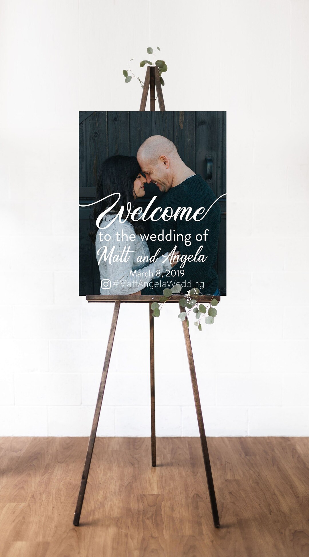 Wedding Hashtag Sign Personalized Rustic Wedding Sign Custom Wedding ...