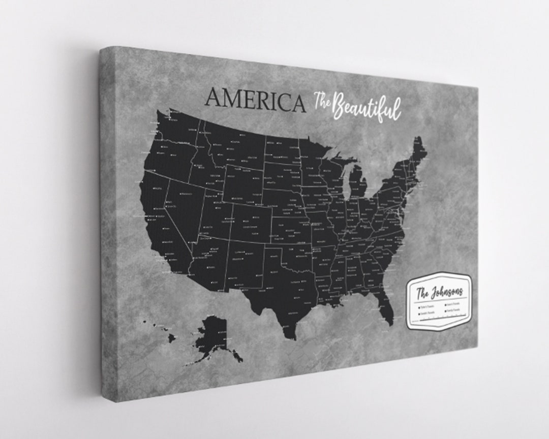 Push Pin Travel Map America the Beautiful Map, US Push Pin Travel Map ...