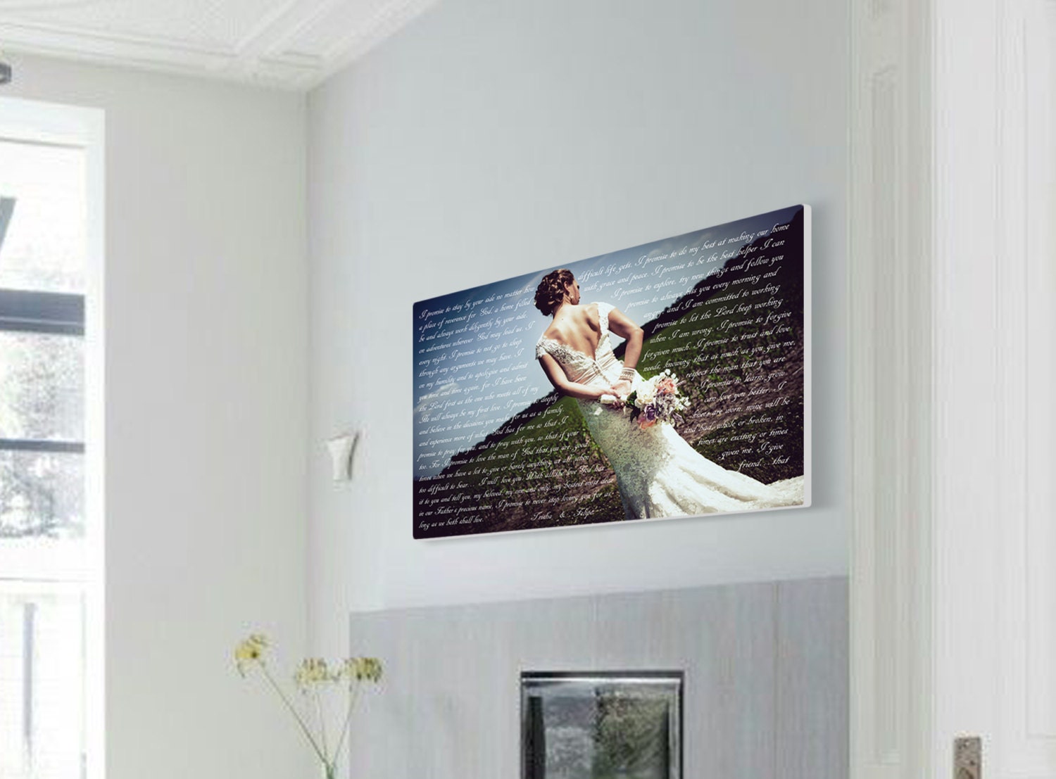 Vows on Canvas Custom Wedding Print Vows Keepsake Vows | Etsy