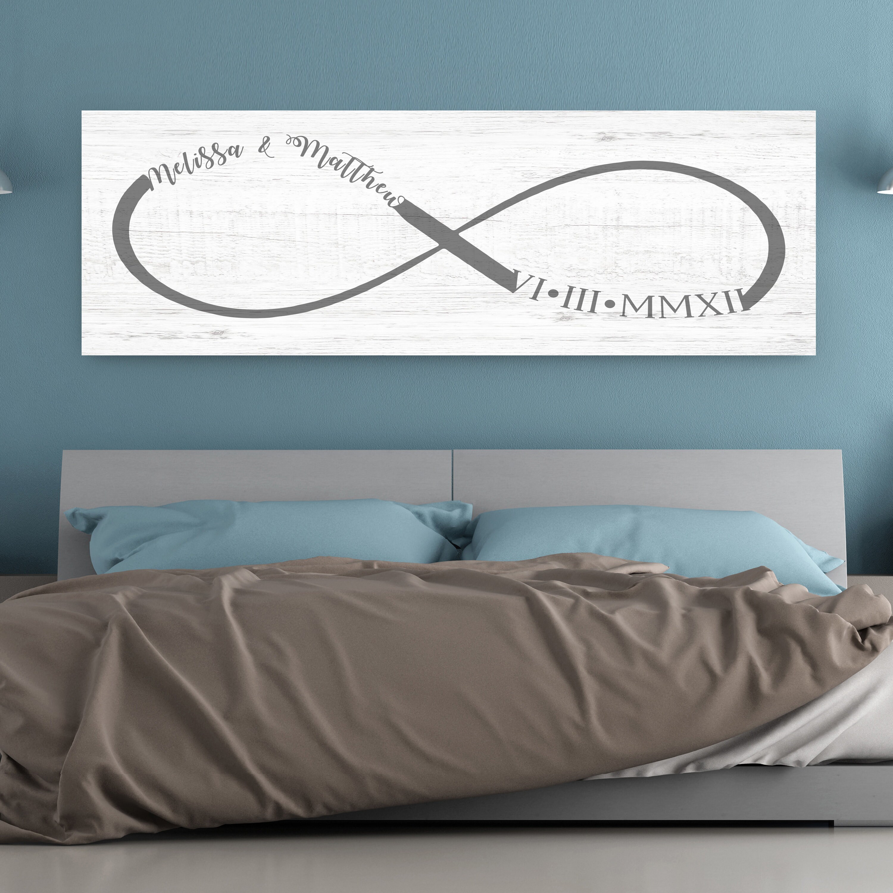 Custom Roman Numeral Infinity Sign • Anniversary Gift, Bedroom Decor - Etsy