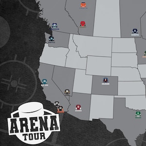 Arena Tour, Hockey Arena Pin Map, Sports Push Pin Map, Map of Hockey ...