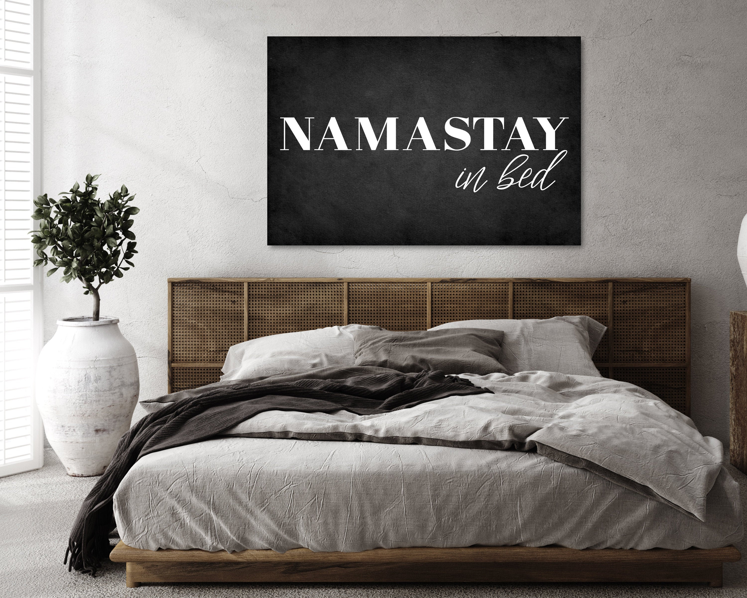 Namastay In Bed Namaste In Bed Namaste Wall Decor | Etsy