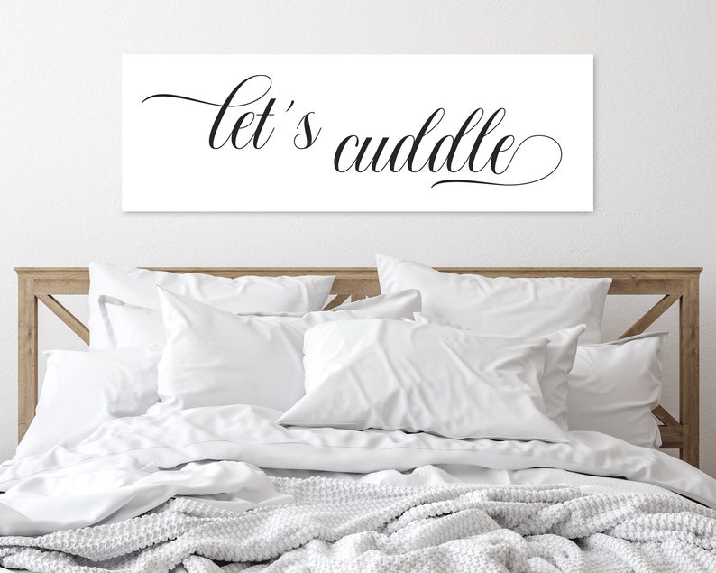 Let's Cuddle Let's Cuddle Sign Over the Bed - Etsy