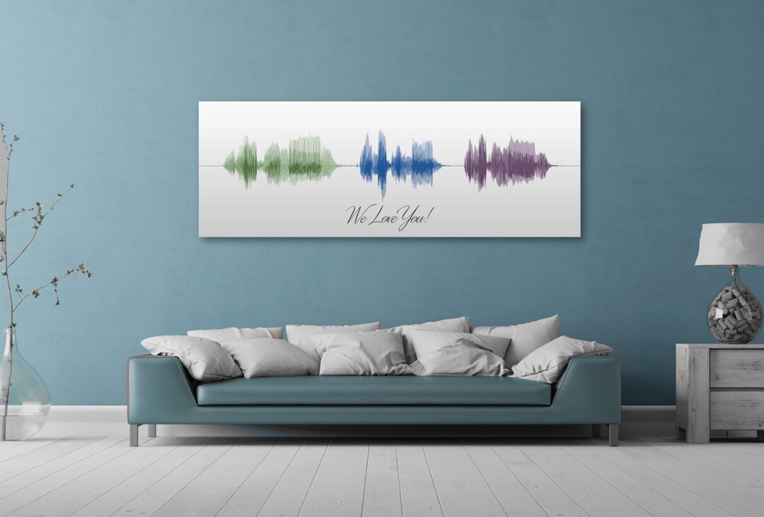 We Love You, Soundwave Art, Multiple Voice Wave Art Work Canvas, Sound ...