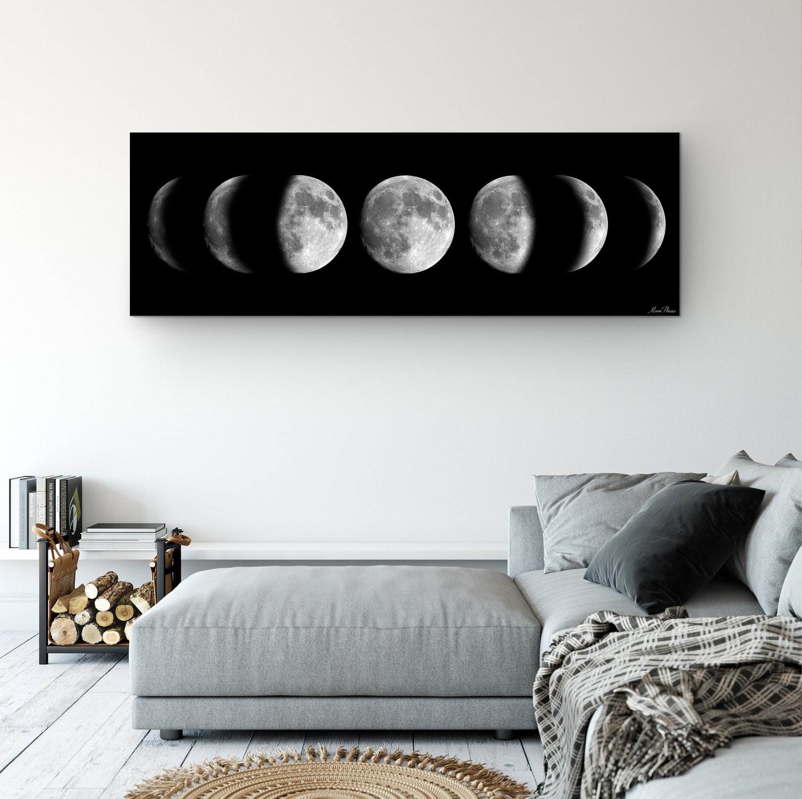 Moon Phases Art Moon Phases Wall Art Phases of the Moon | Etsy