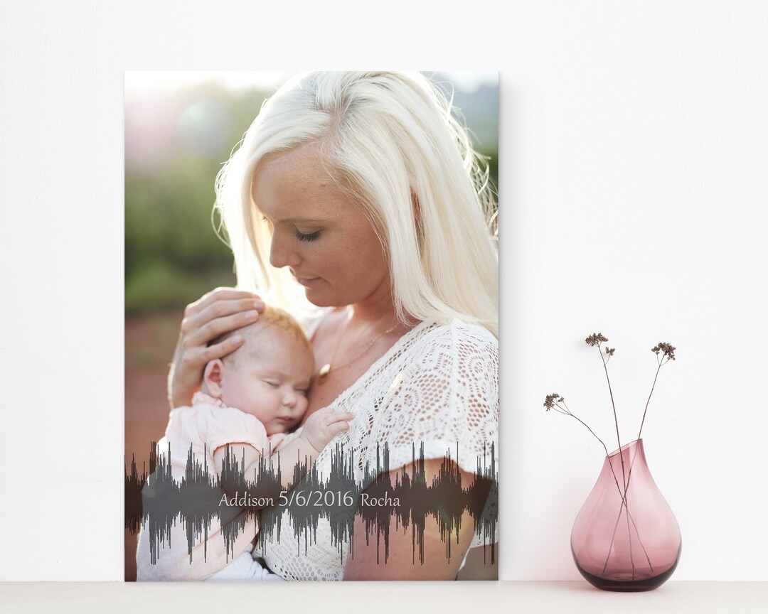 Baby Heartbeat Soundwave Canvas, Baby's Heartbeat Print, Personalized ...