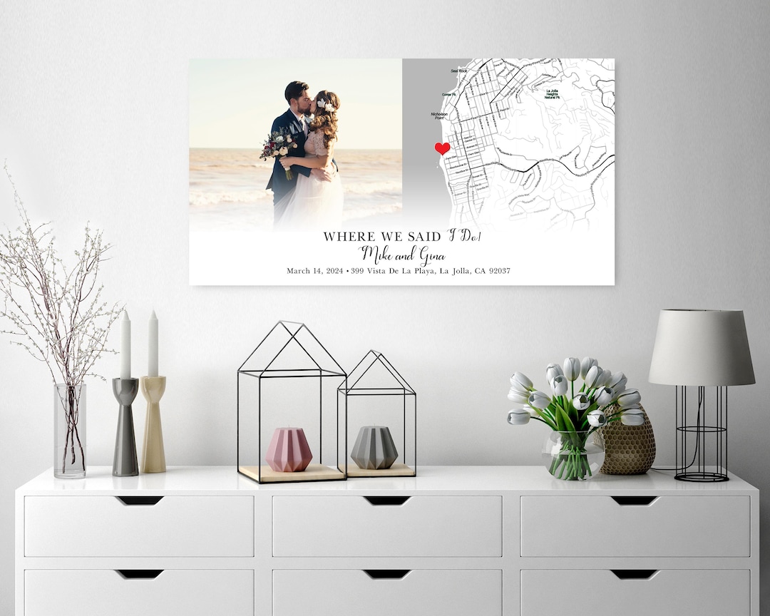Personalized Wedding Location Map Gift, Wedding Gifts, Where We Said I ...