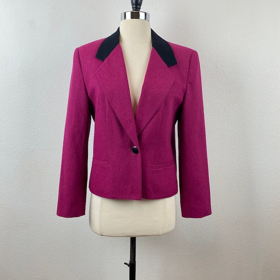Vintage 90s Dottie R Fuchsia Crop Jacket | Holiday Ev… - Gem