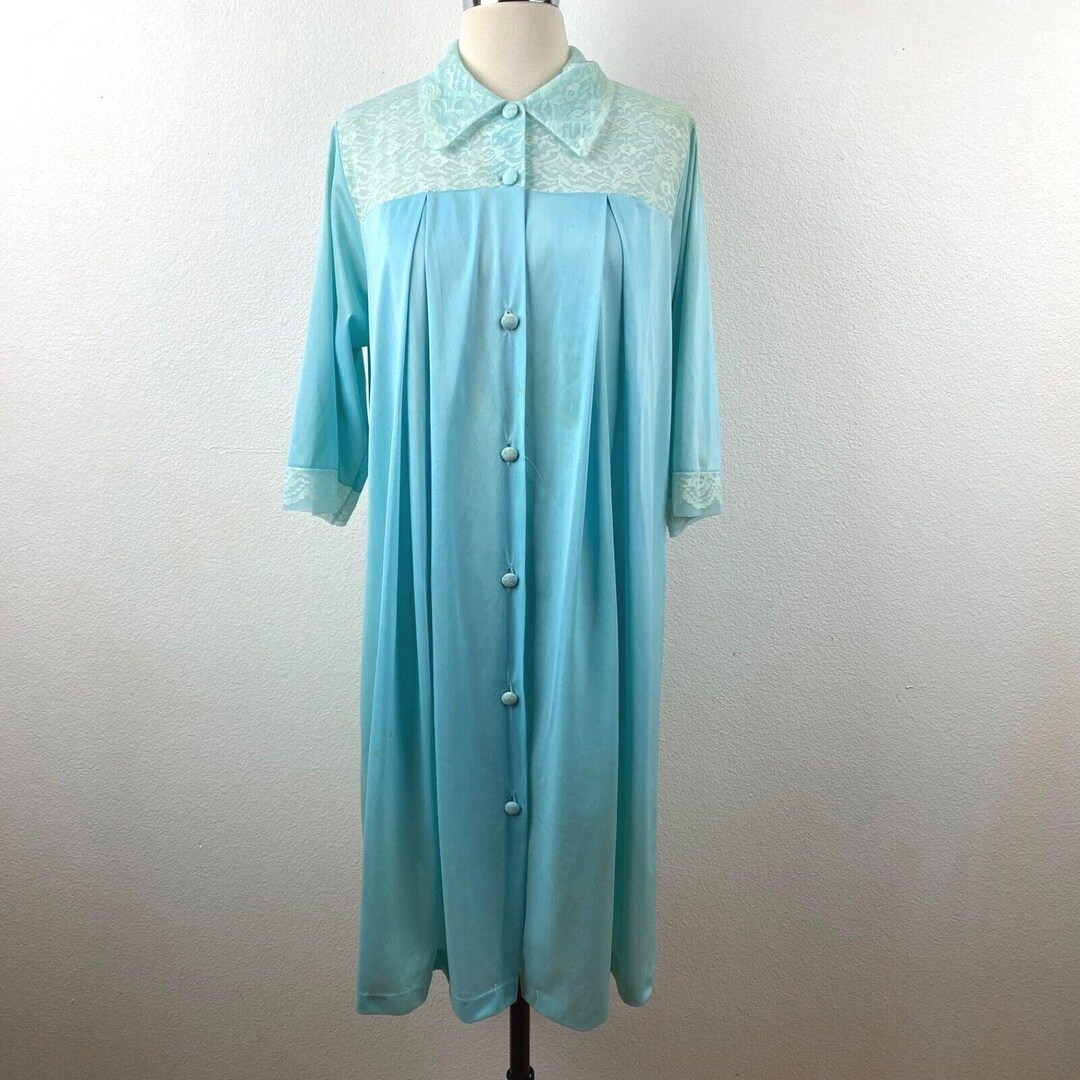 Vintage Henson Kickernick Sky Baby Blue Nylon Womens Xlarge Lace Bodice ...