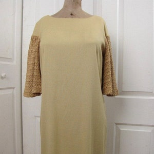 Vintage 60s Goldenrod Shift Dress Bell Knitted Sleeves Martin Berens ...