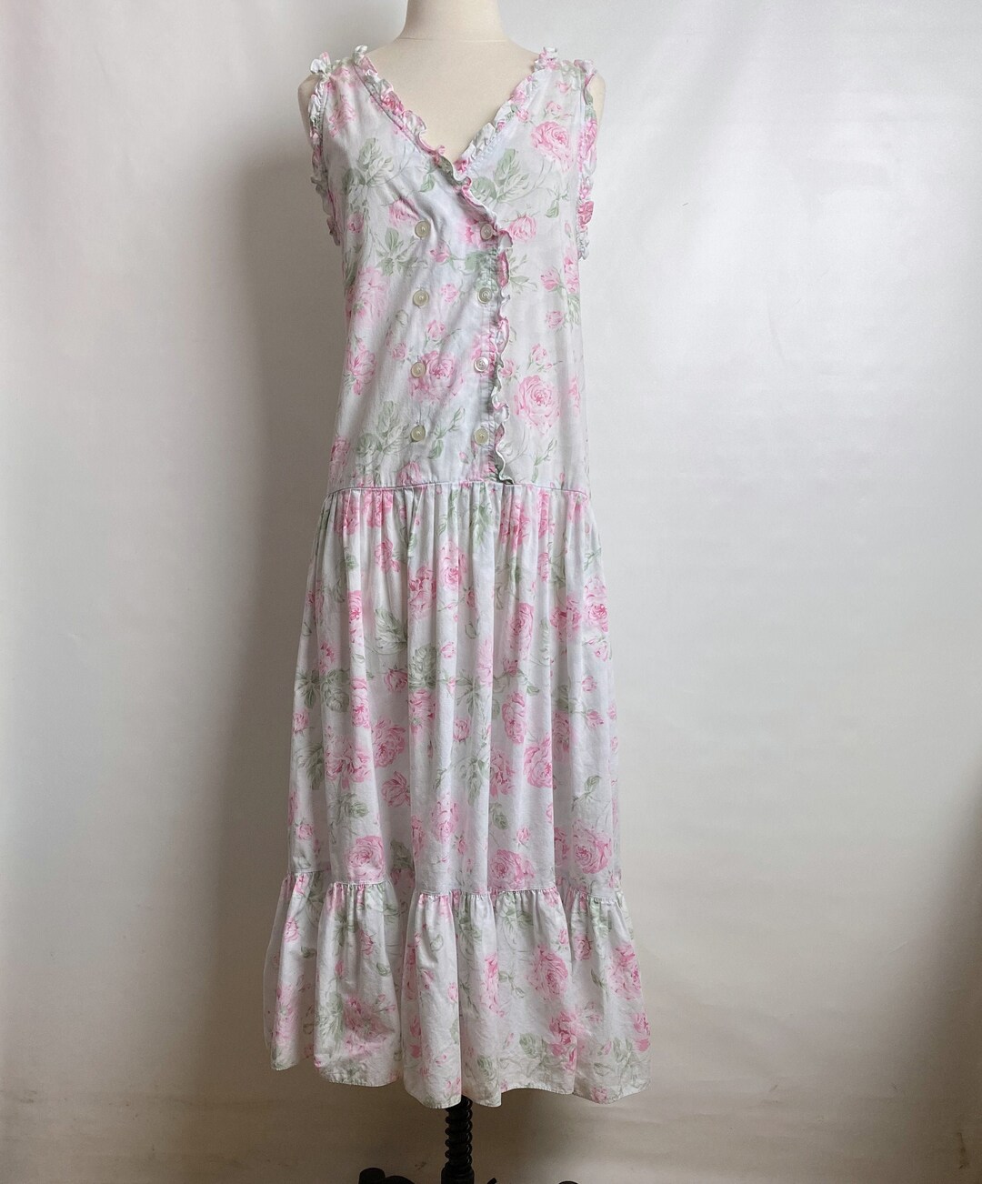 Vintage Victoria's Secret 80/90s Cotton Dress Medium Gold Label Pink ...