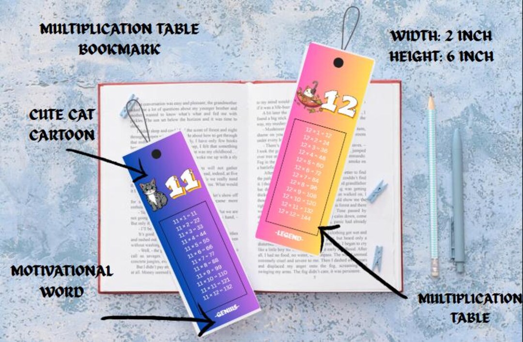 Printable Multiplication Flashcards & Bookmarks: Educational Math for ...