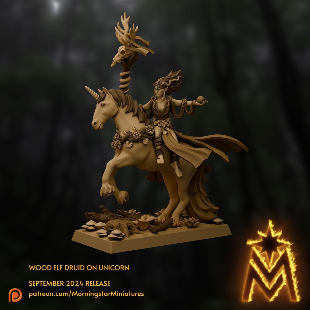 Morningstar Miniatures Druid on Unicorn | BASES INCLUDED - Etsy