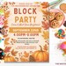Fall Block Party Flyer Editable Template for Autumn Neighborhood Party ...