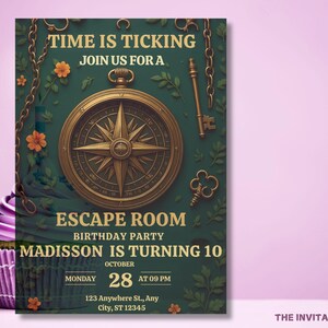 Editable Escape Room Birthday Invitation: Mystery Party (digital Invite ...