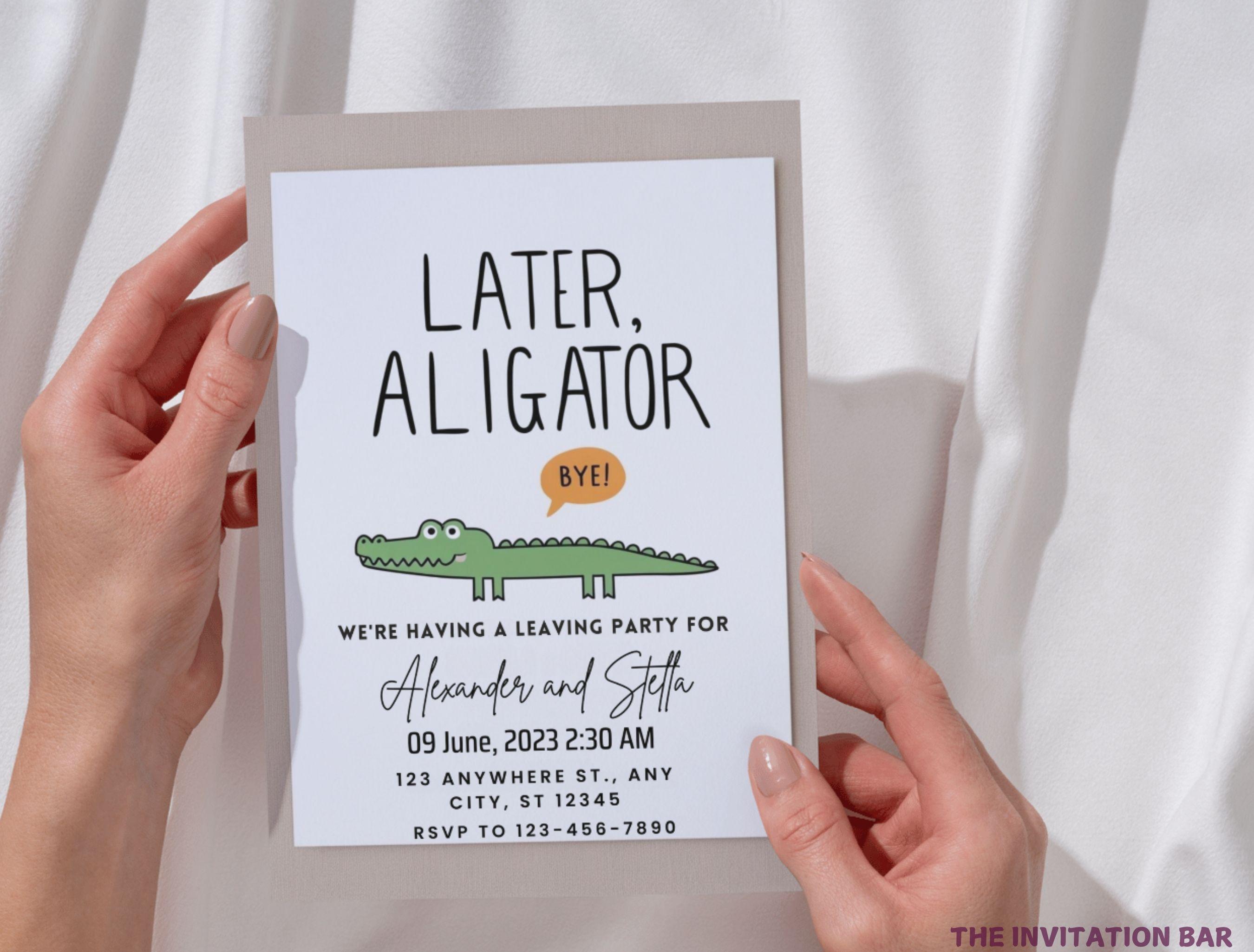 Editable Moving Party Invitation, Later Alligator, Digital Going Away ...