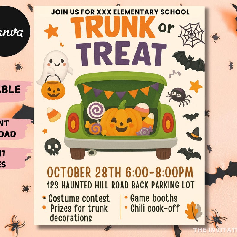 Trunk or Treat School Sign - Etsy