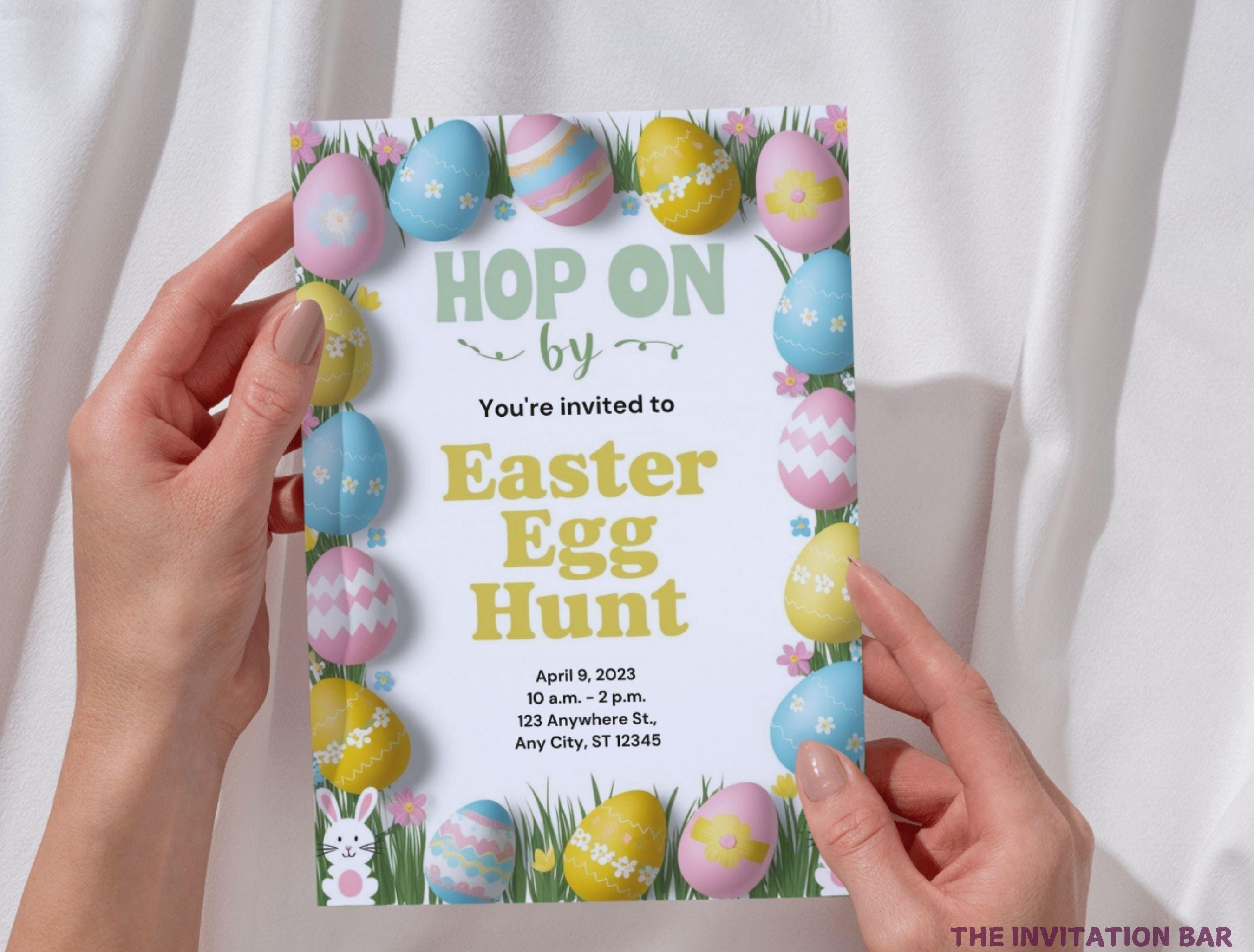 Editable Easter Egg Hunt Flyer Template, Printable Easter Egg Hunt ...