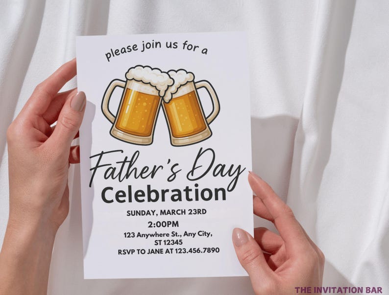 Father's Day Party Invitation Template: Editable Canva Flyer (5x7 ...