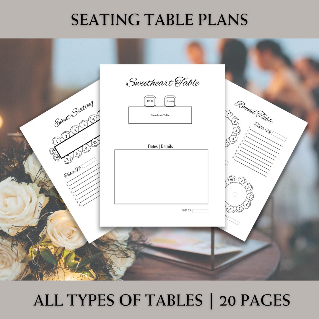 Printable Wedding Seating Chart Template, Event Table Assignment, Head ...
