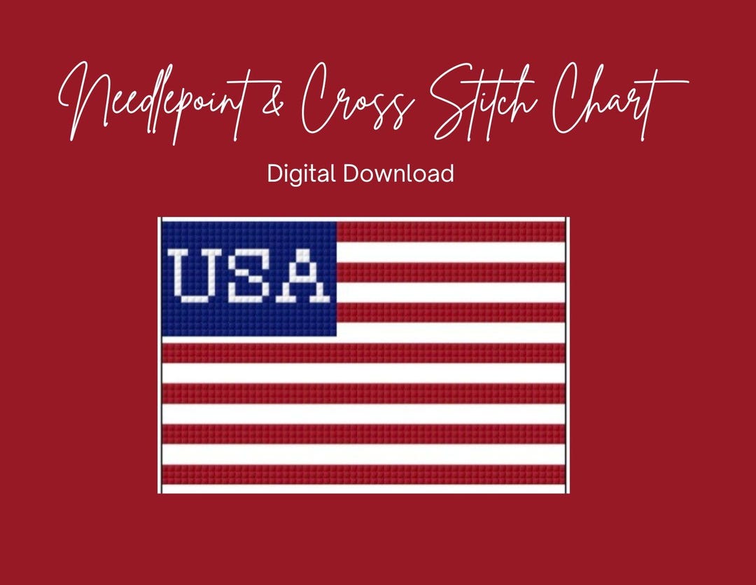 USA Flag- Needlepoint/cross Stitch Digital Stitch Chart - Etsy