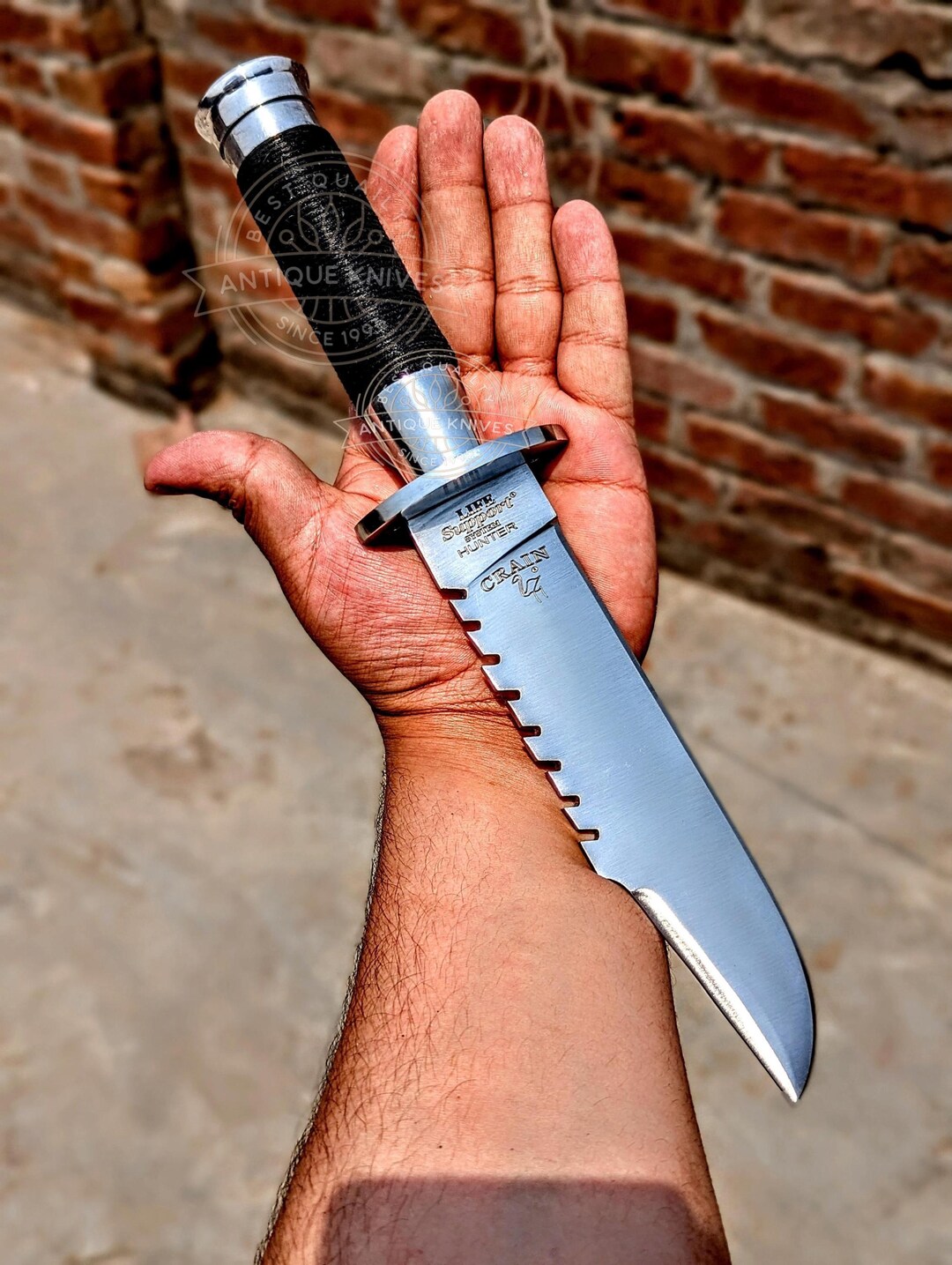 Jack Crain LSS Hunter Bowie Knife Replica Handmade Spring Steel Knife ...