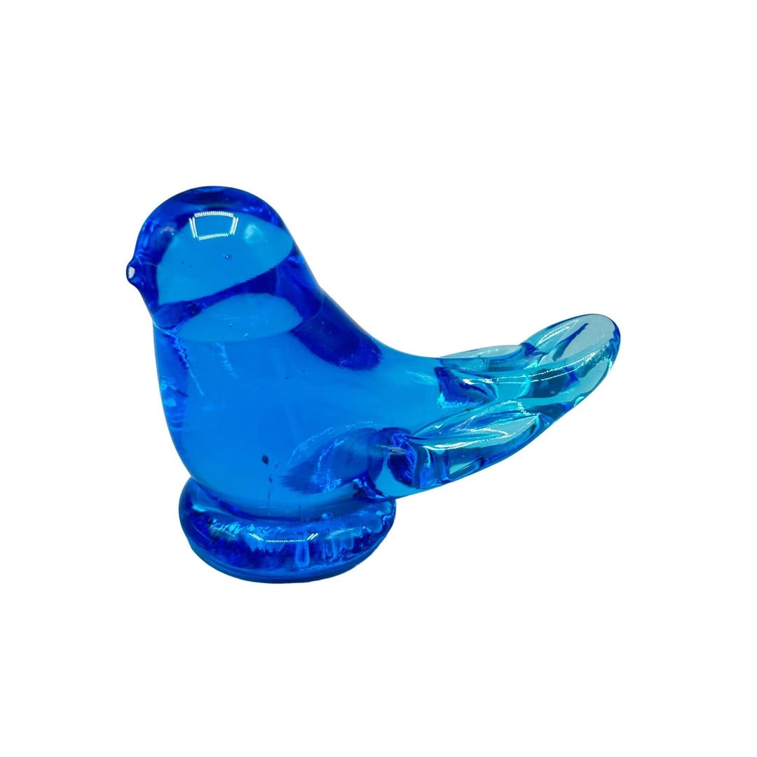 Art Glass Cobalt Blue Bird of Happiness Signed Vintage 1986 Bird ...