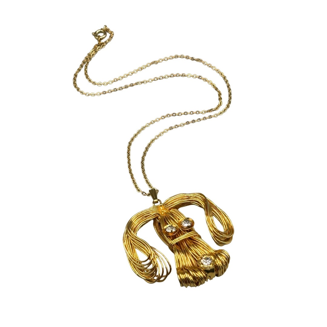 Vintage Wired Dog Figural Pendant Necklace Gold Tone Animal Puppy Handcrafted - Etsy